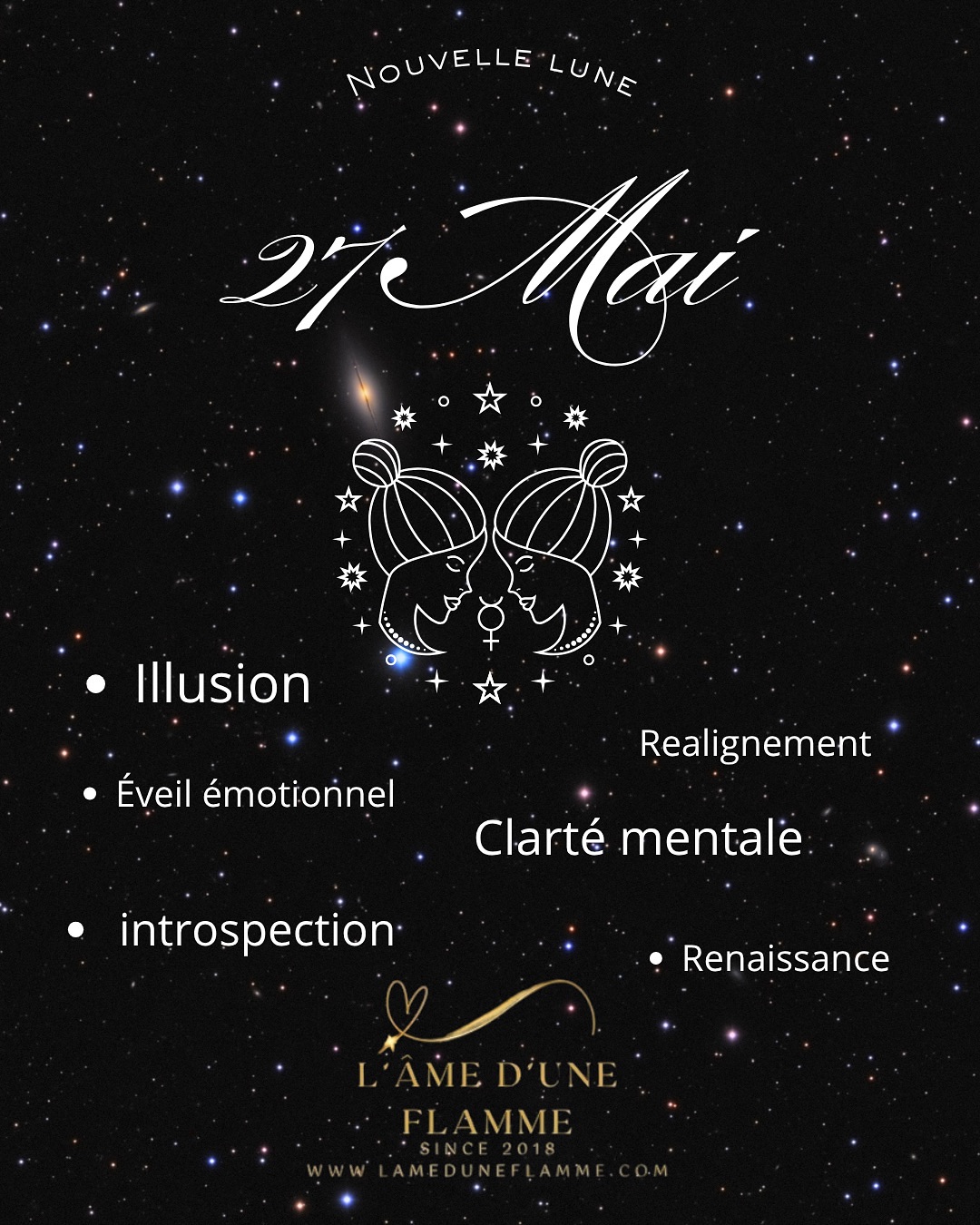 Nouvelle Lune en Gémeaux – 27 mai 2025 – L’âme d’une flamme